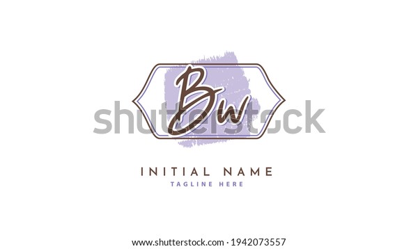 Bw Initials Handwriting Logo Vector Stock Vector (Royalty Free ...