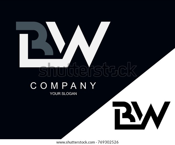Bw Logo Letter Design Template Element Stock Vector (Royalty Free ...