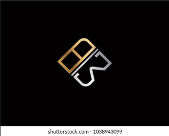 Bw Square Shape Letter Logo Design Stock Vector (Royalty Free ...