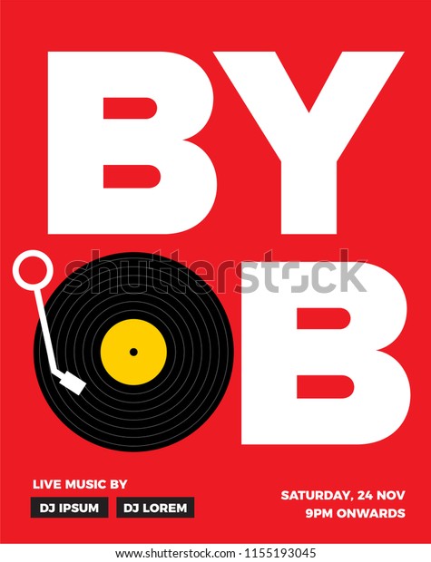 Byob Party Template Poster Flyer Blog Stock Vector (Royalty Free ...