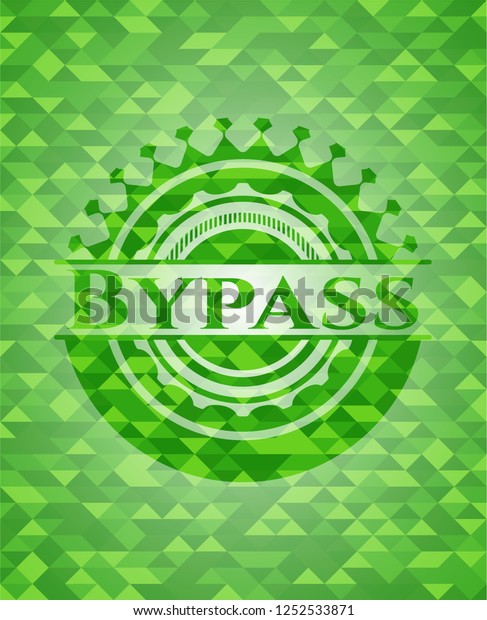 Bypass Green Emblem Triangle Mosaic Background Stock Vector (Royalty ...