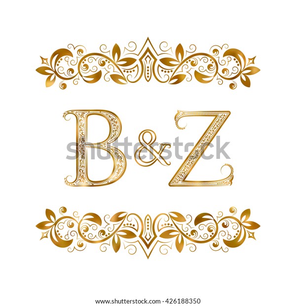 Bz Vintage Initials Logo Symbol Letters Stock Vector (Royalty Free ...