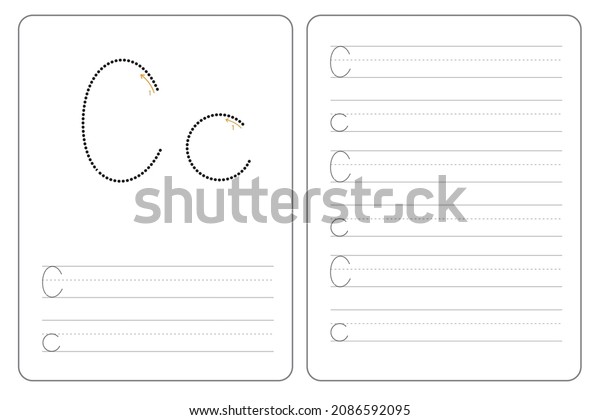 C Alphabet Latter Tracing Practice Education Stock Vector (Royalty Free ...
