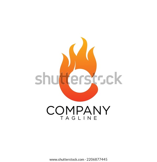C Fire Logo Design Premium Vector Stock Vector (Royalty Free ...