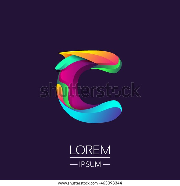 C Letter Colorful Logo Vector Design Stock Vector (Royalty Free ...