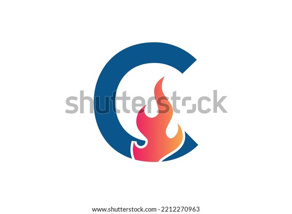 C Letter Flame Logo Design Fire Stock Vector (Royalty Free) 2212270963 ...