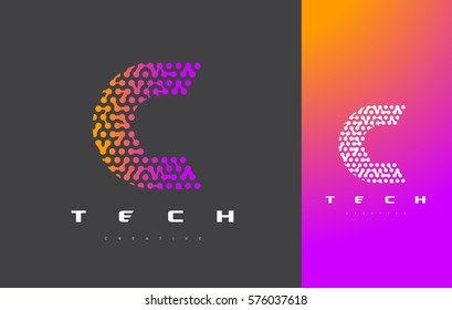 C Letter Logo Science Technology Connected Stock Vector (Royalty Free ...