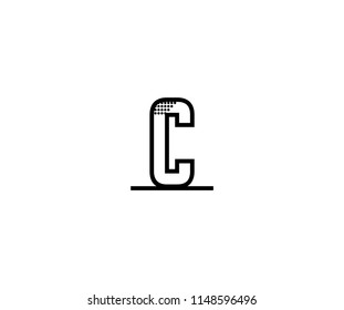 C Letter Monogram Line Dots Shadow Stock Vector (Royalty Free ...