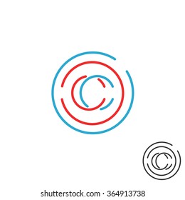 C Letter Monogram Logo Circle Intersection Stock Vector (Royalty Free ...
