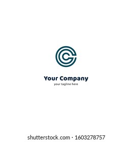Vektor Stok C Letter Target Logo Design (Tanpa Royalti) 1603278757 ...