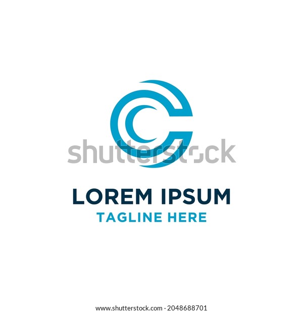 C Letter Technology Vector Logo Download Stock Vector (Royalty Free ...