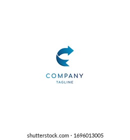 C Letter Turn Back Arrow Lettermark Stock Vector (Royalty Free ...