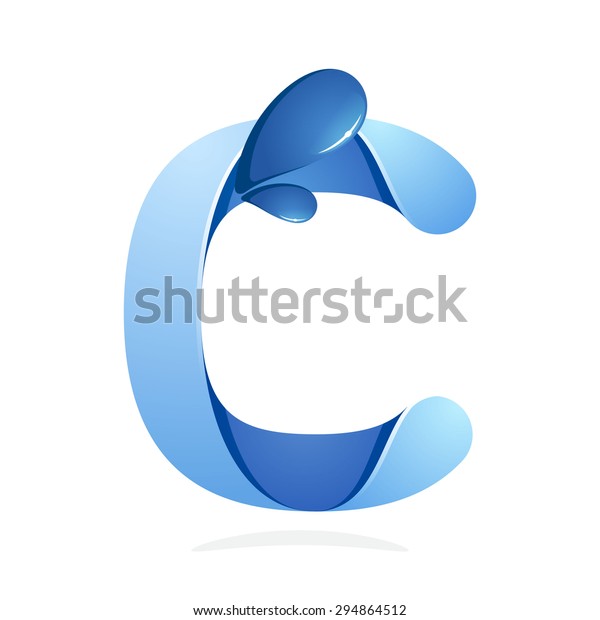 C Letter Water Waves Blue Drops Stock Vector (Royalty Free) 294864512