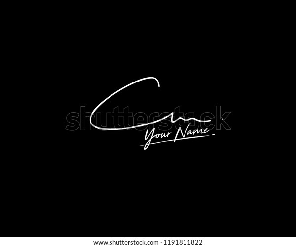 C M Cm Signature Initial Logo Stock Vector (Royalty Free) 1191811822