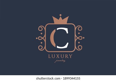 Letter C Linked Monogram Crown King Stock Vector (Royalty Free) 1564076068