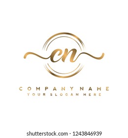 C N Initial Handwriting Logo Vector Stock Vector (Royalty Free ...