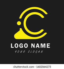 C Negative Space Logo Design Template Stock Vector (Royalty Free ...
