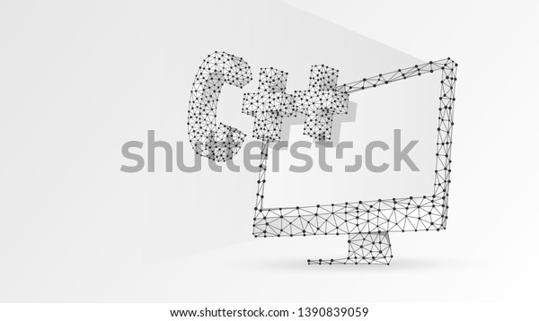 C Plus Coding Language On Computer Stock Vector (Royalty Free ...