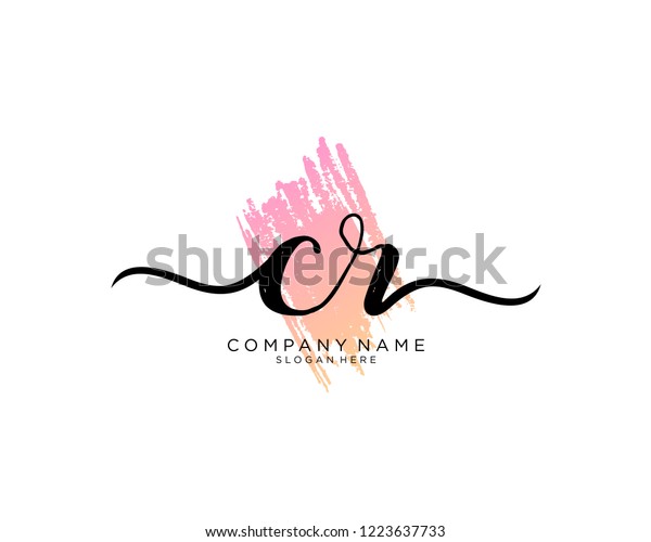 C R Initial Handwriting Logo Vector Stock Vector (Royalty Free ...