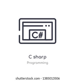 C Sharp Outline Icon Isolated Line: เวกเตอร์สต็อก (ปลอดค่าลิขสิทธิ์ ...