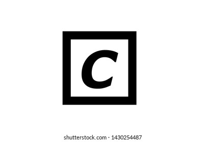C Simple Black White Alphabet Letter Stock Vector (Royalty Free ...