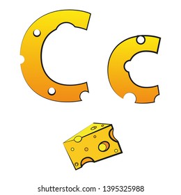 C Swiss Vector Alphabet Made Cheese Stock Vector (Royalty Free ...