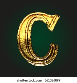 Gold Metallic Glitter Uppercase C Letter: เวกเตอร์สต็อก (ปลอดค่า ...