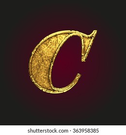 Gold Metallic Glitter Uppercase C Letter: เวกเตอร์สต็อก (ปลอดค่า ...
