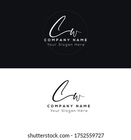 C W Cw Initial Letter Handwriting Stock Vector (Royalty Free ...