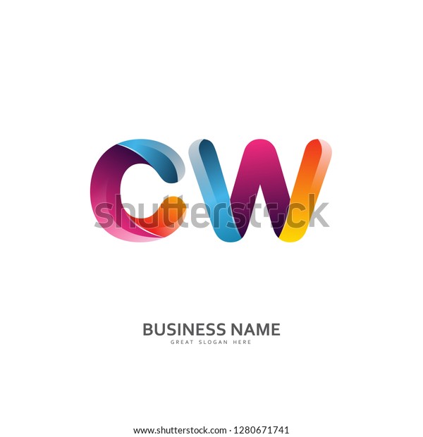 C W Cw Logo Letter Design Stock Vector (Royalty Free) 1280671741 ...