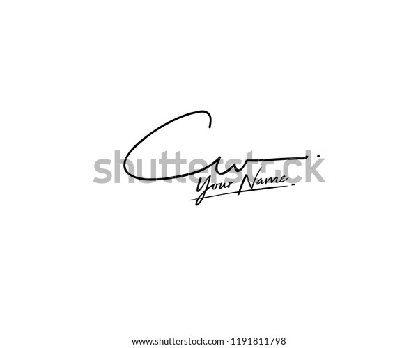 C W Cw Signature Initial Logo Stock Vector (Royalty Free) 1191811798