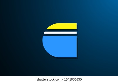 C Yellow Blue Bold Logo Letter Stock Vector (Royalty Free) 1541936630 ...