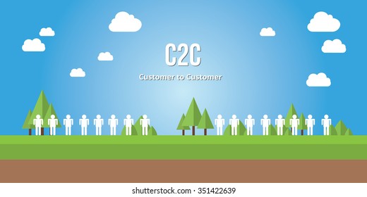 C2c Customer Consumer People Head Head Stock Vector (Royalty Free ...
