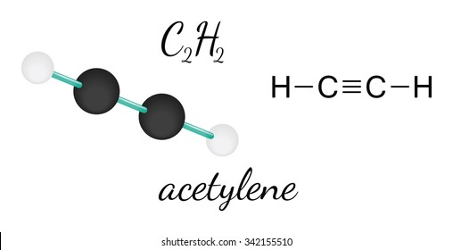 C2h2 Acetylene 3d Molecule Isolated On Stock Vector (Royalty Free ...