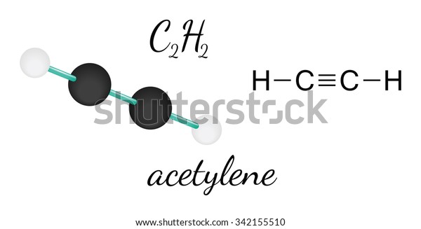 C2h2 Acetylene 3d Molecule Isolated On Stock Vector (Royalty Free ...