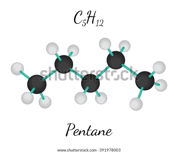 C5h12 Pentane 3d Molecule Isolated On Stock Vector (Royalty Free) 391978003