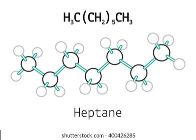 C7h16 Heptane Molecule: vector de stock (libre de regalías) 400426285 ...