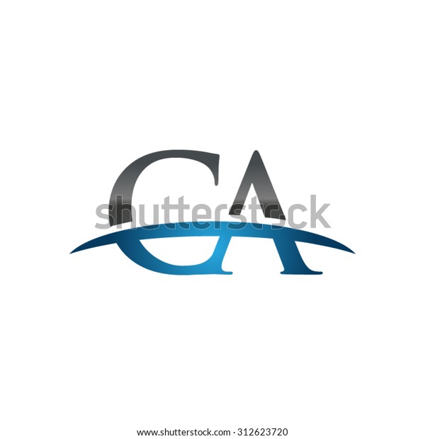 Ca Initial Company Blue Swoosh Logo Stock Vector (Royalty Free) 312623720