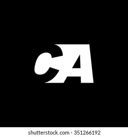 Sa Negative Space Letter Logo Black Stock Vector (Royalty Free) 351266147