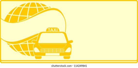 Cab Yellow Background Visiting Card Taxi Stock Vector (Royalty Free ...