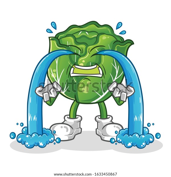 Cabbage Crying Lots Tears Cartoon Cartoon Stock Vector (Royalty Free ...
