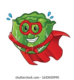 Cabbage Super Hero Smiling Cartoon Mask Stock Vector (Royalty Free ...