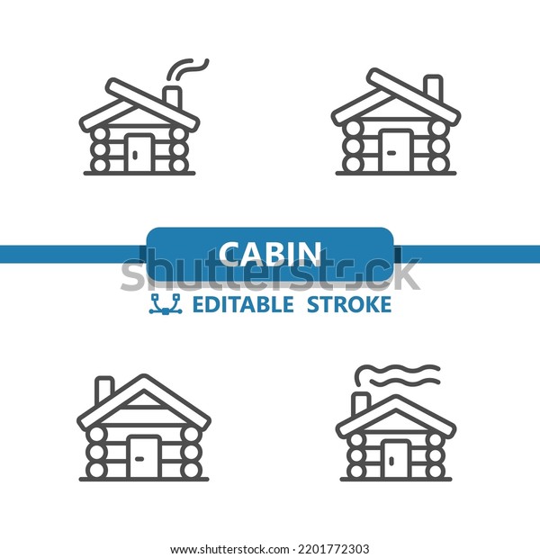Cabin Icons Log Cabin House Icon Stock Vector (Royalty Free) 2201772303 ...