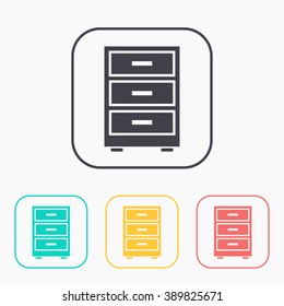 Cabinet Icon Color Set Stock Vector (Royalty Free) 389825671 | Shutterstock