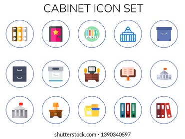 Cabinet Icon Set 15 Flat Cabinet Stock Vector (Royalty Free) 1390340597 ...