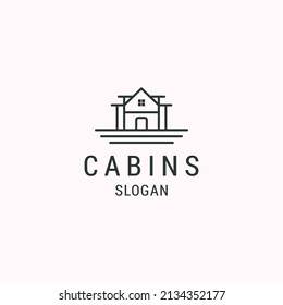 Cabins Logo Icon Flat Design Template Stock Vector (Royalty Free ...