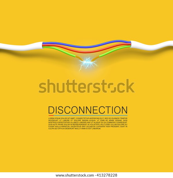 Cable Break Disconnect Vector Illustration Stock Vector (Royalty Free ...