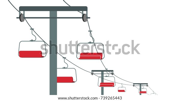 Cable Car Construction Flat Vector Illustration Stock Vector (Royalty ...