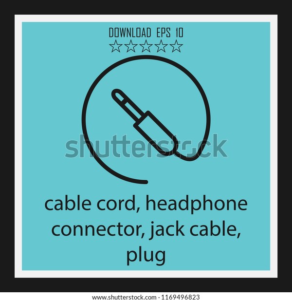 Cable Cord Headphone Connector Jack Cable Stock Vector (Royalty Free ...