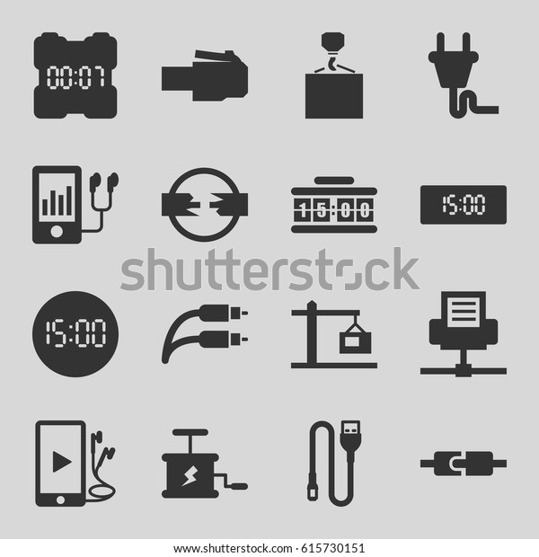 Cable Icons Set Set 16 Cable Stock Vector (Royalty Free) 615730151 ...